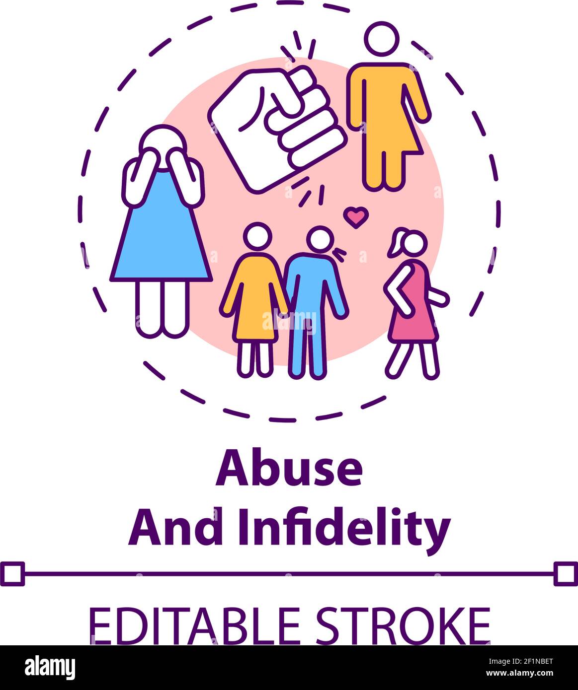 Abuse and infidelity concept icon Stock Vector Image & Art - Alamy
