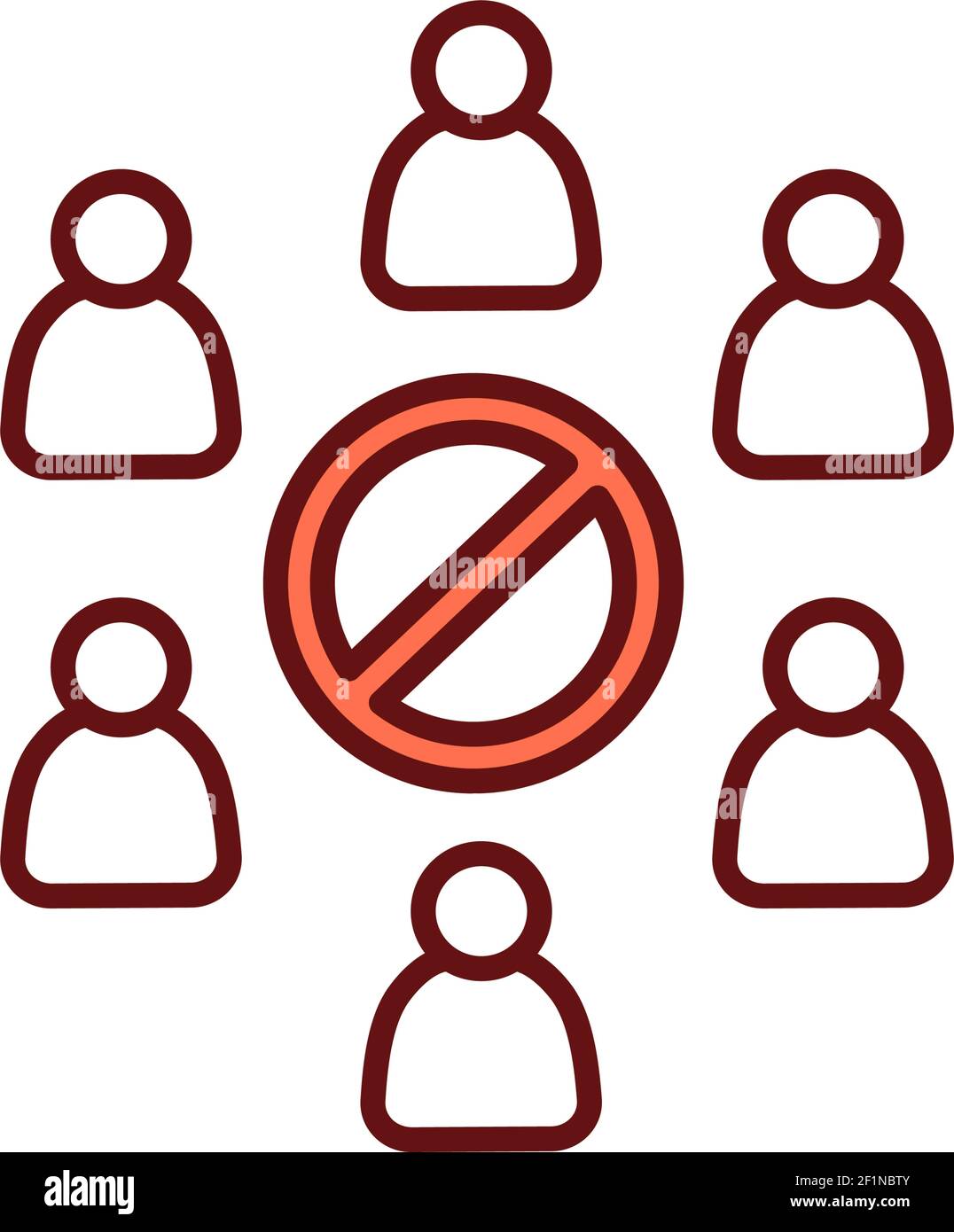 Mass gatherings reduction RGB color icon Stock Vector Image & Art - Alamy