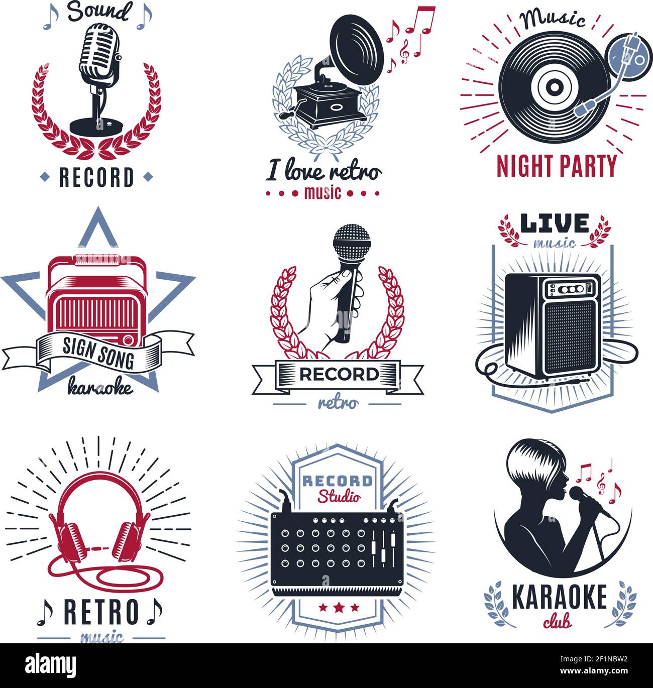 Singer badge Stock Vector Images - Alamy