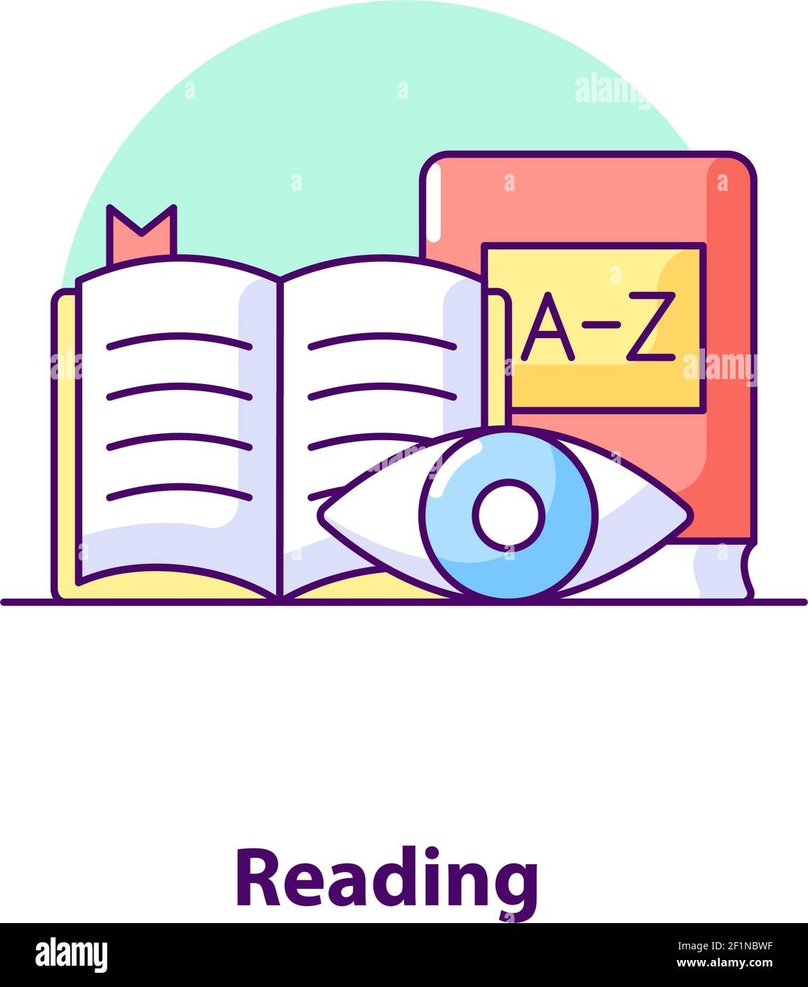 Reading creative UI concept icon Stock Vector Image & Art - Alamy