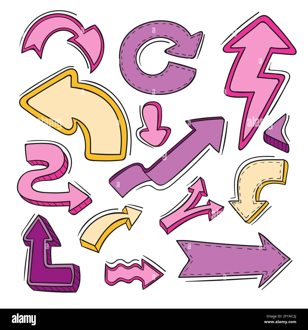 Cartoon arrow collection Vector illustration Stock Vector Image & Art ...