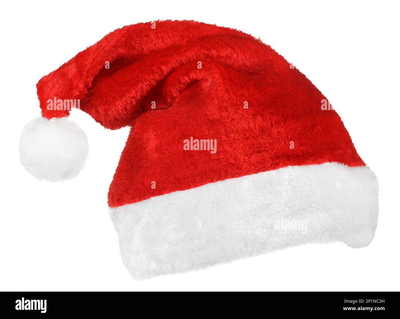 Santa Claus red hat isolated on white background Stock Photo - Alamy