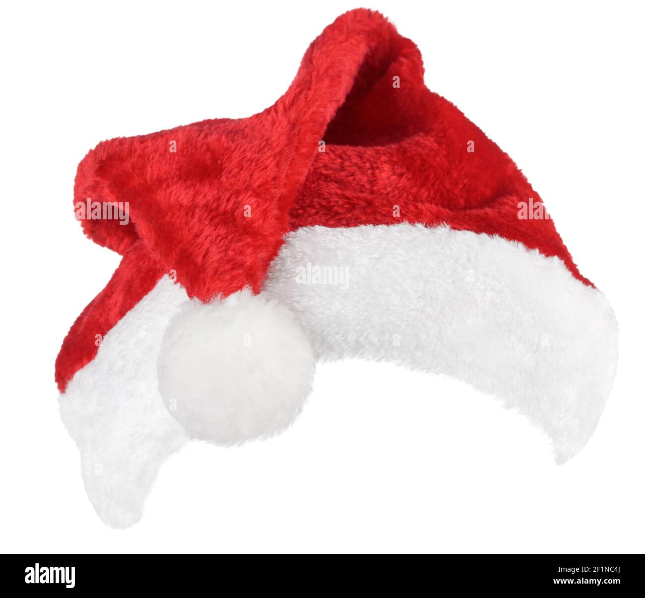Santa Claus red hat isolated on white background Stock Photo - Alamy