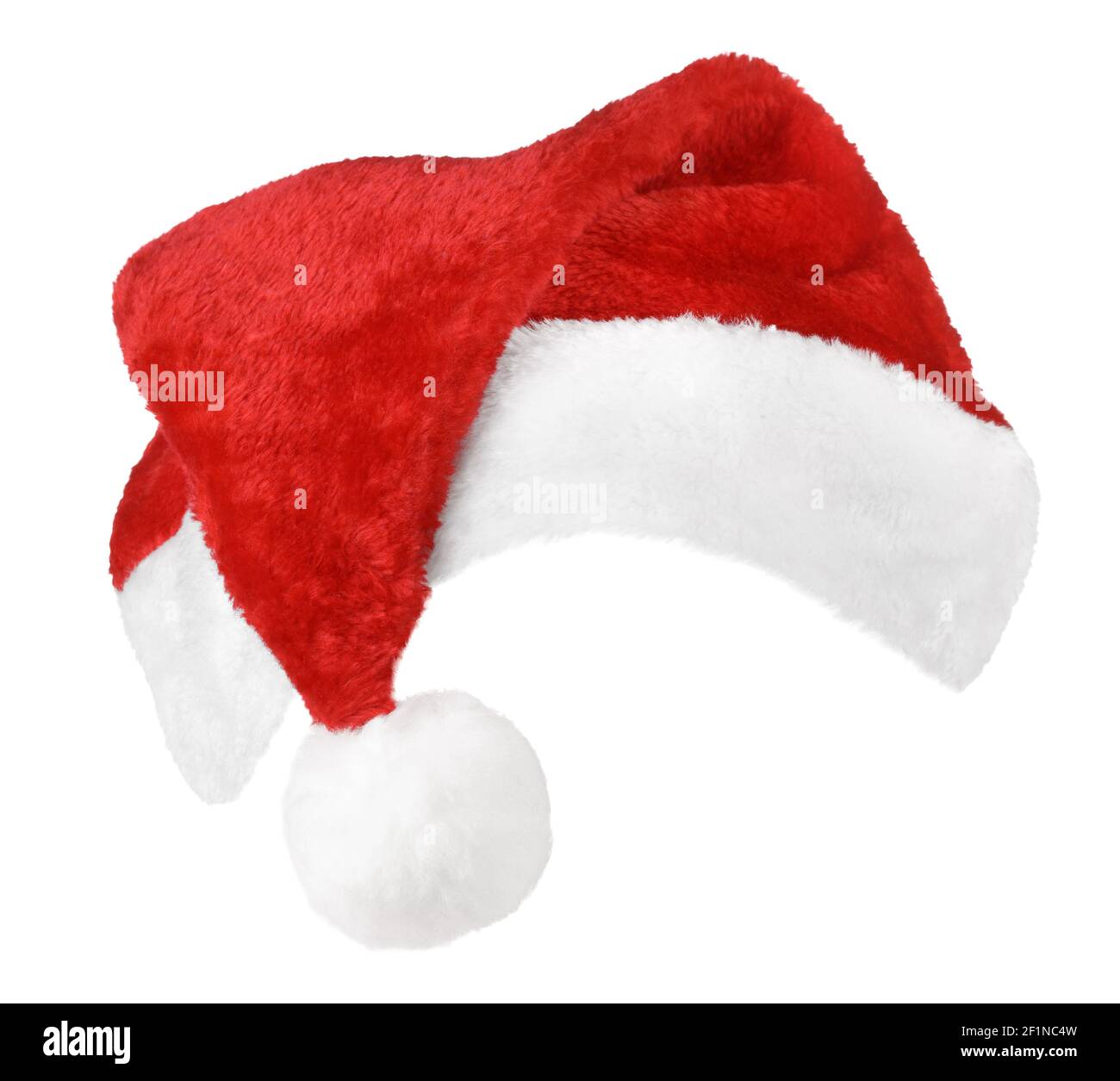 Santa Claus red hat isolated on white background Stock Photo - Alamy