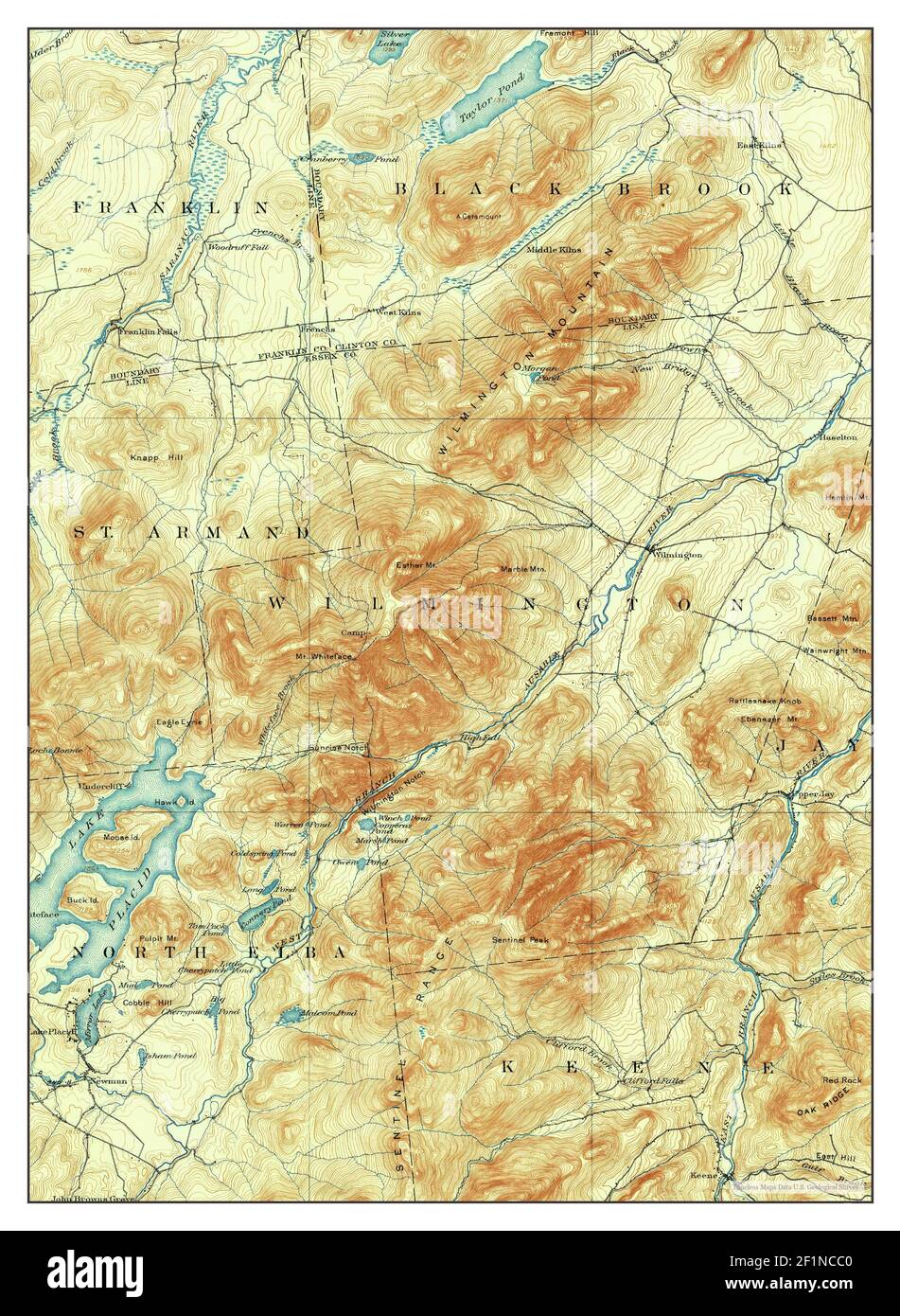 Map of lake placid hi-res stock photography and images - Alamy