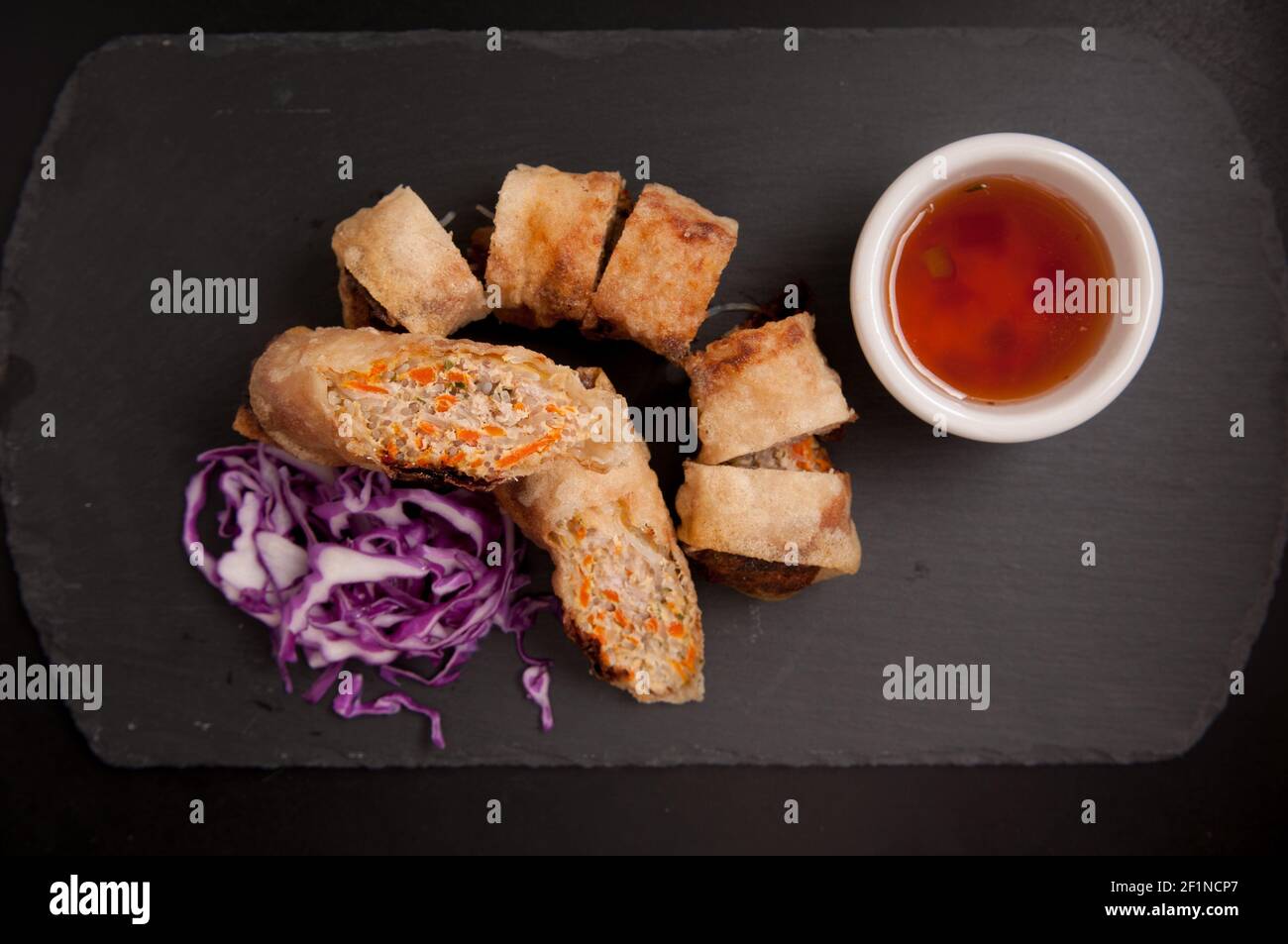 spring roll vietnamese style, with spicy chilli pepper sauce Stock ...