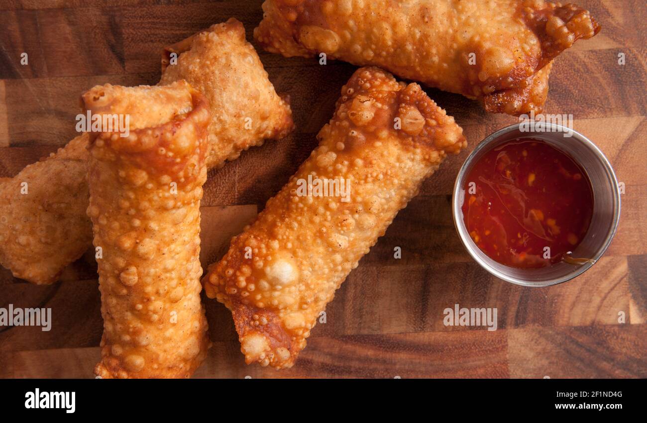 hand made spring rolls stuffed with pork and vegetables Stock Photo - Alamy
