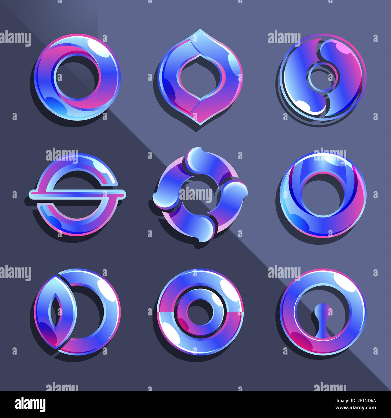 Gradient o logo set Vector illustration Stock Vector Image & Art - Alamy