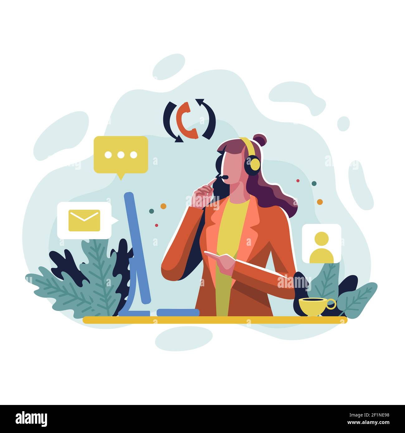 Customer support illustration Vector illustration Stock Vector Image ...