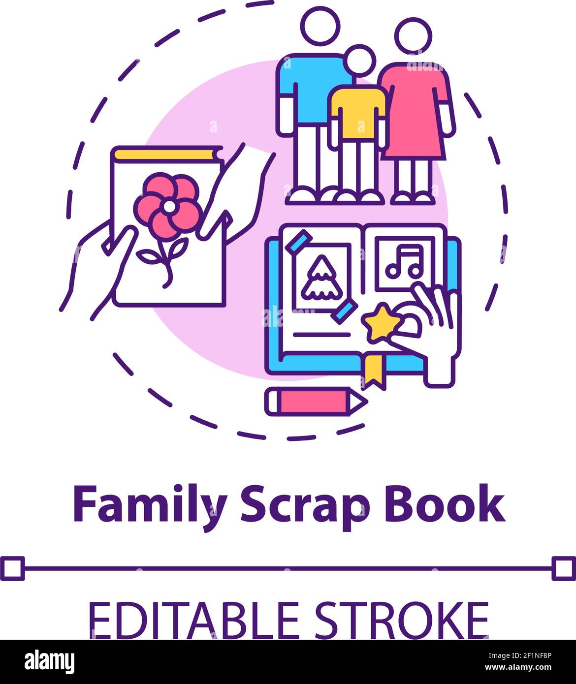 Family scrap book concept icon Stock Vector Image & Art - Alamy