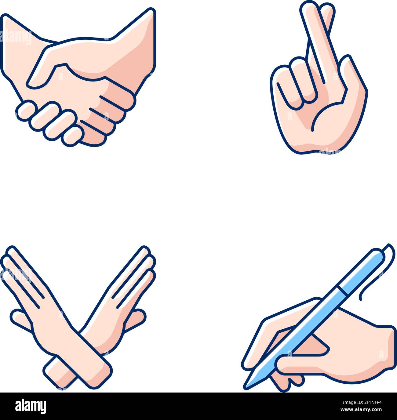 Hand gestures RGB color icons set Stock Vector Image & Art - Alamy