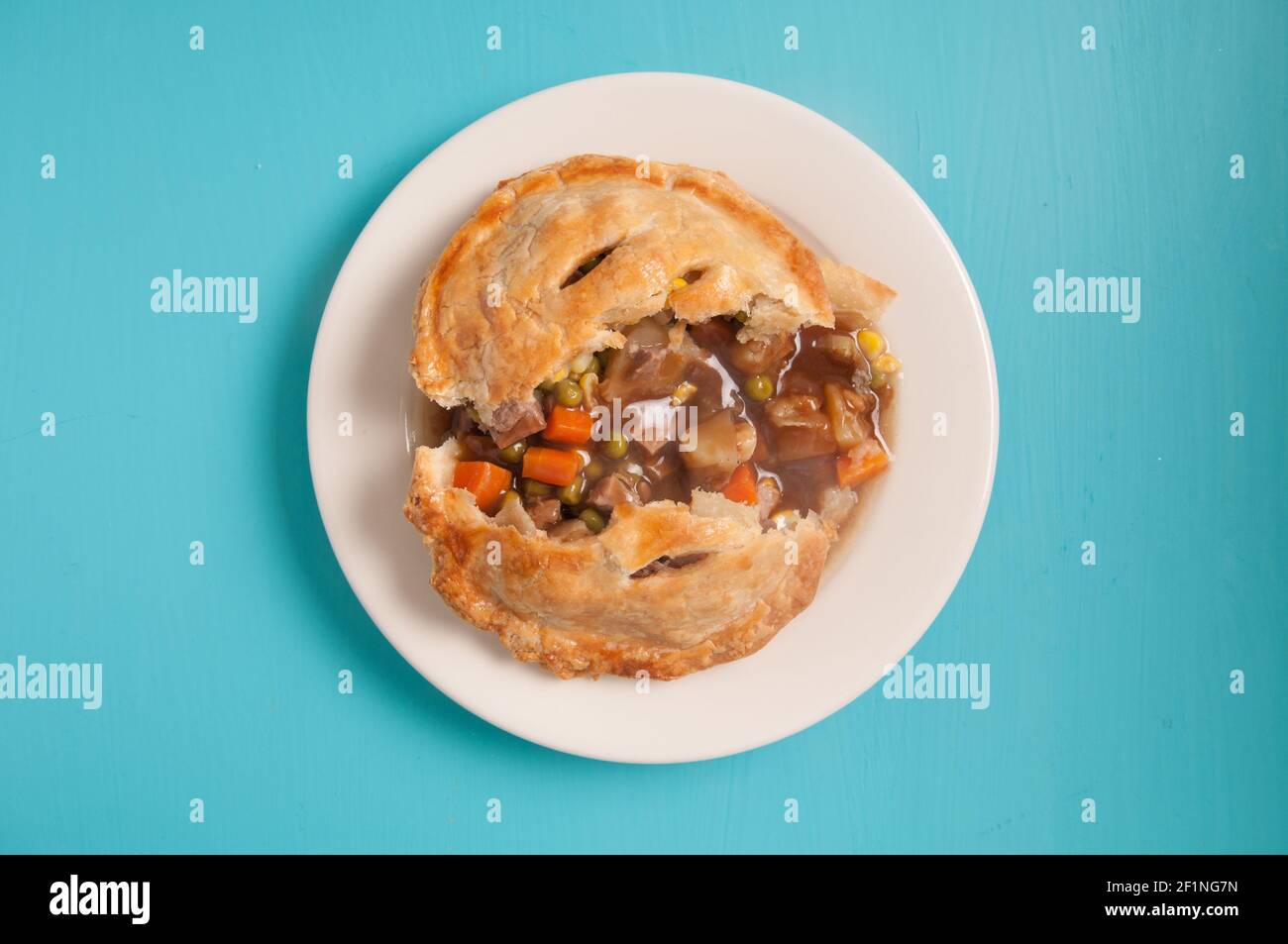 meat pie made with roast beef in a savoury gravy Stock Photo - Alamy