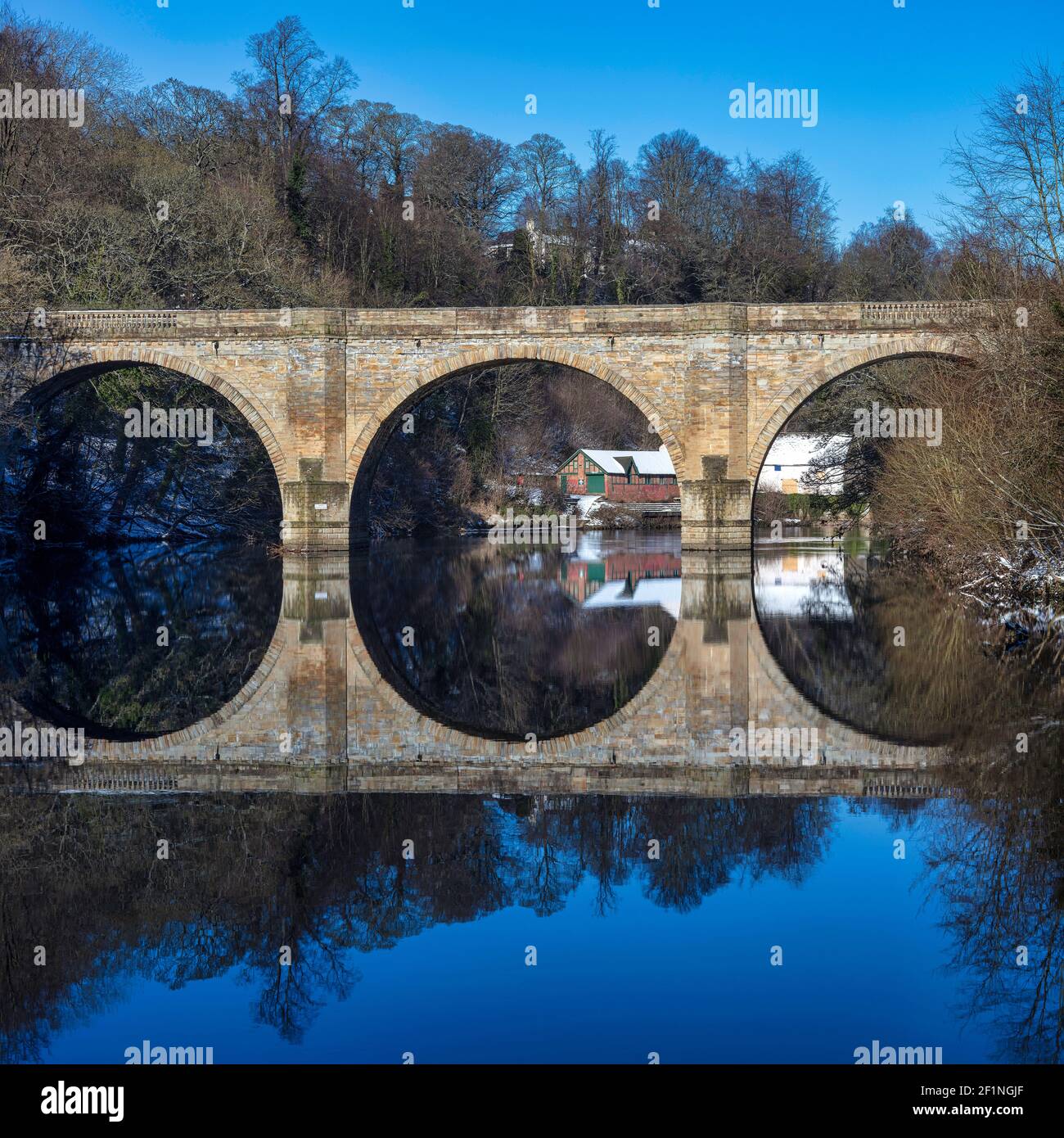 Prebends Bridge in winter, Durham City, County Durham, England, United ...