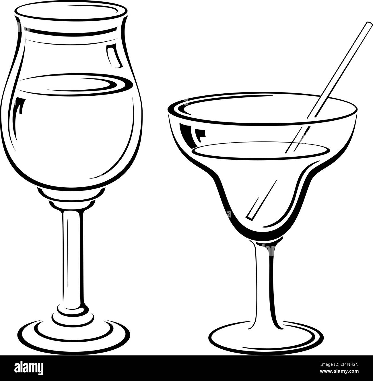 Glass with Drinks, Pictograms Stock Vector Image & Art - Alamy