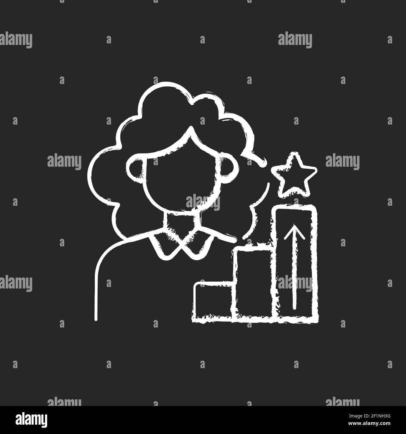 Women in management chalk white icon on black background Stock Vector ...
