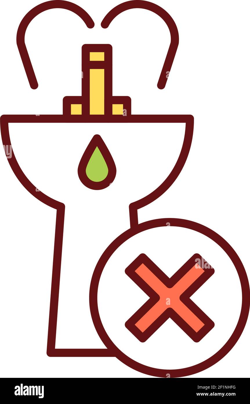 Drinking water fountain in public space RGB color icon Stock Vector ...