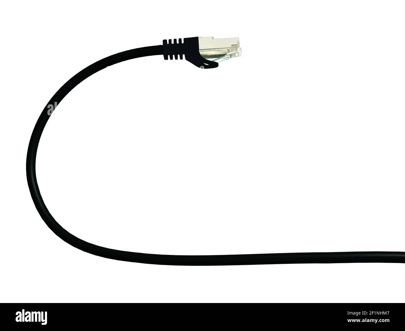 A close up of a black network connection cable Stock Photo - Alamy