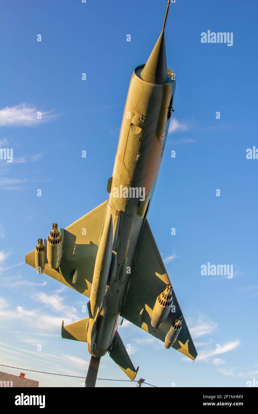 KARLOVAC, CROATIA - Aug 12, 2011: Fighter plane in The Homeland War ...