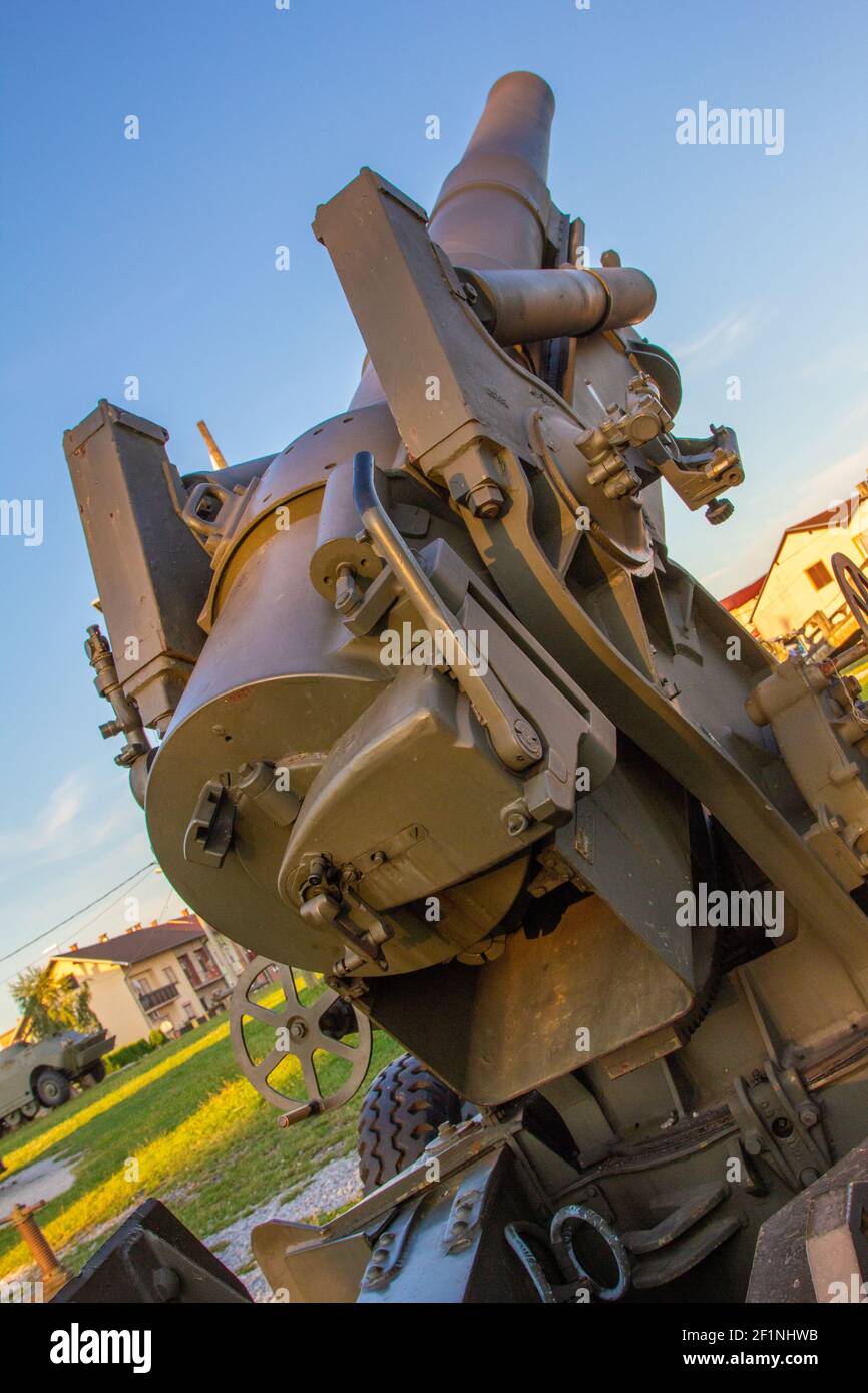 KARLOVAC, CROATIA - Aug 12, 2011: Artillery piece in The Homeland War ...