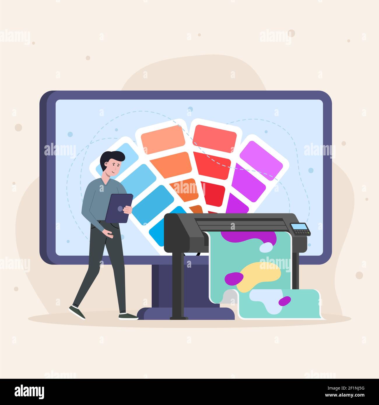 Printing industry illustration Vector illustration Stock Vector Image ...