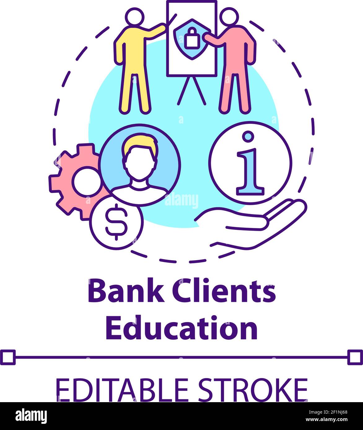 Bank clients education concept icon Stock Vector Image & Art - Alamy