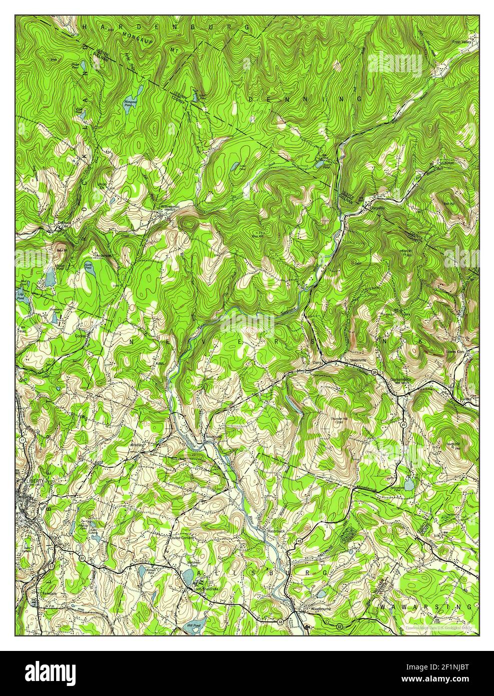 Neversink, New York, map 1942, 1:62500, United States of America by ...