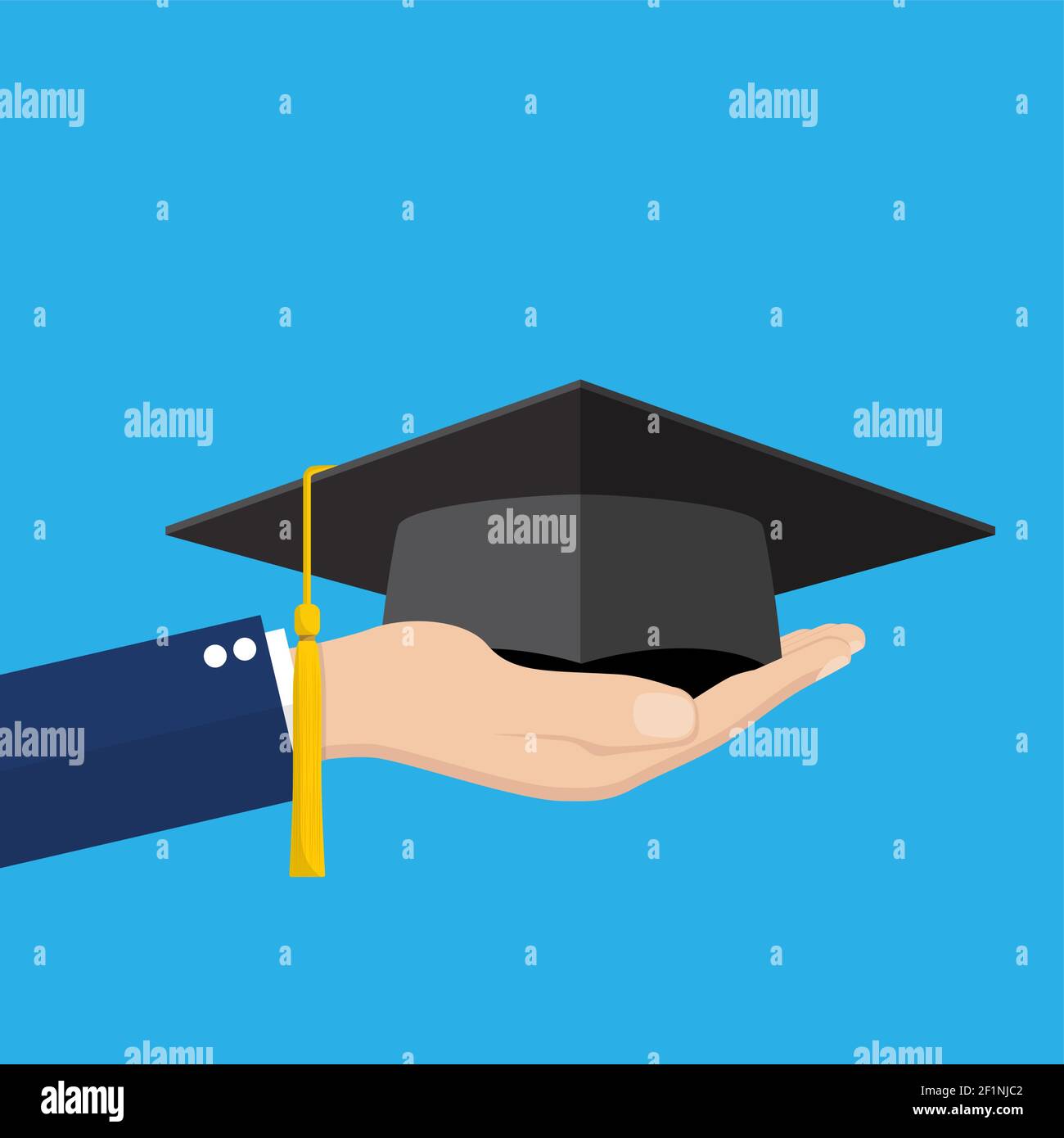 Hand holding graduation cap Stock Vector Image & Art - Alamy