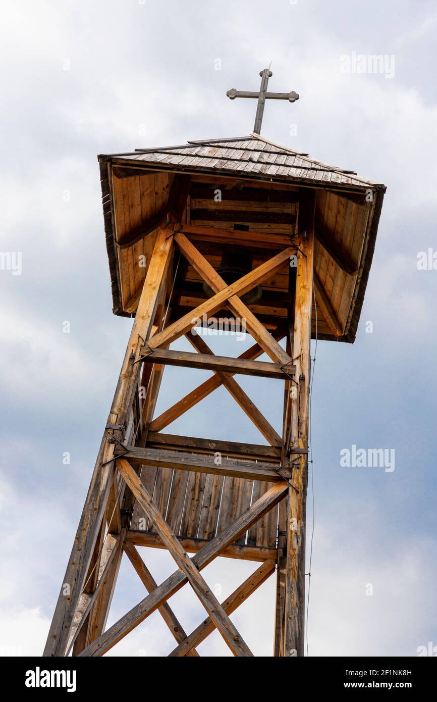 Drvengrad, Serbia- 18 September 2020: Wooden Church at Kustendorf ...