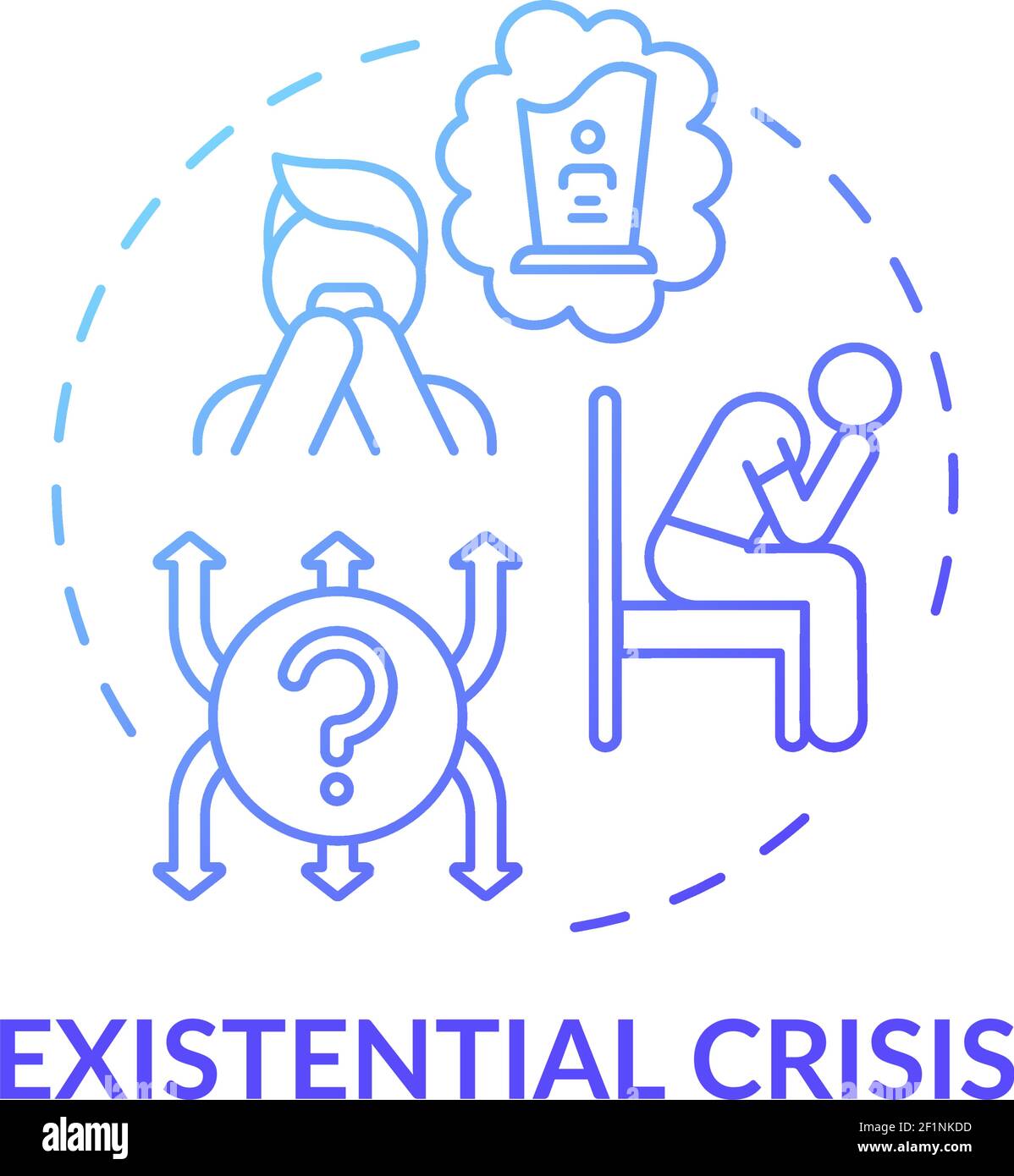 Existential crisis blue gradient concept icon Stock Vector Image & Art ...
