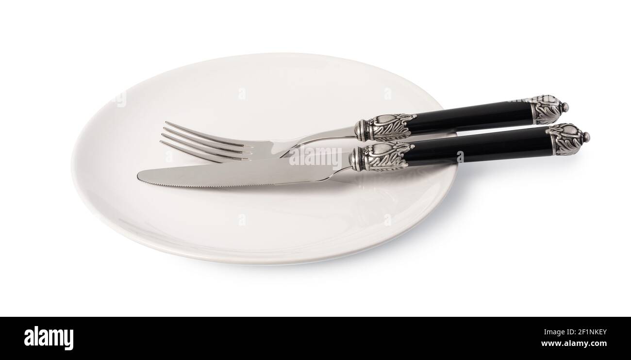 Plate and cutlery Stock Photo - Alamy