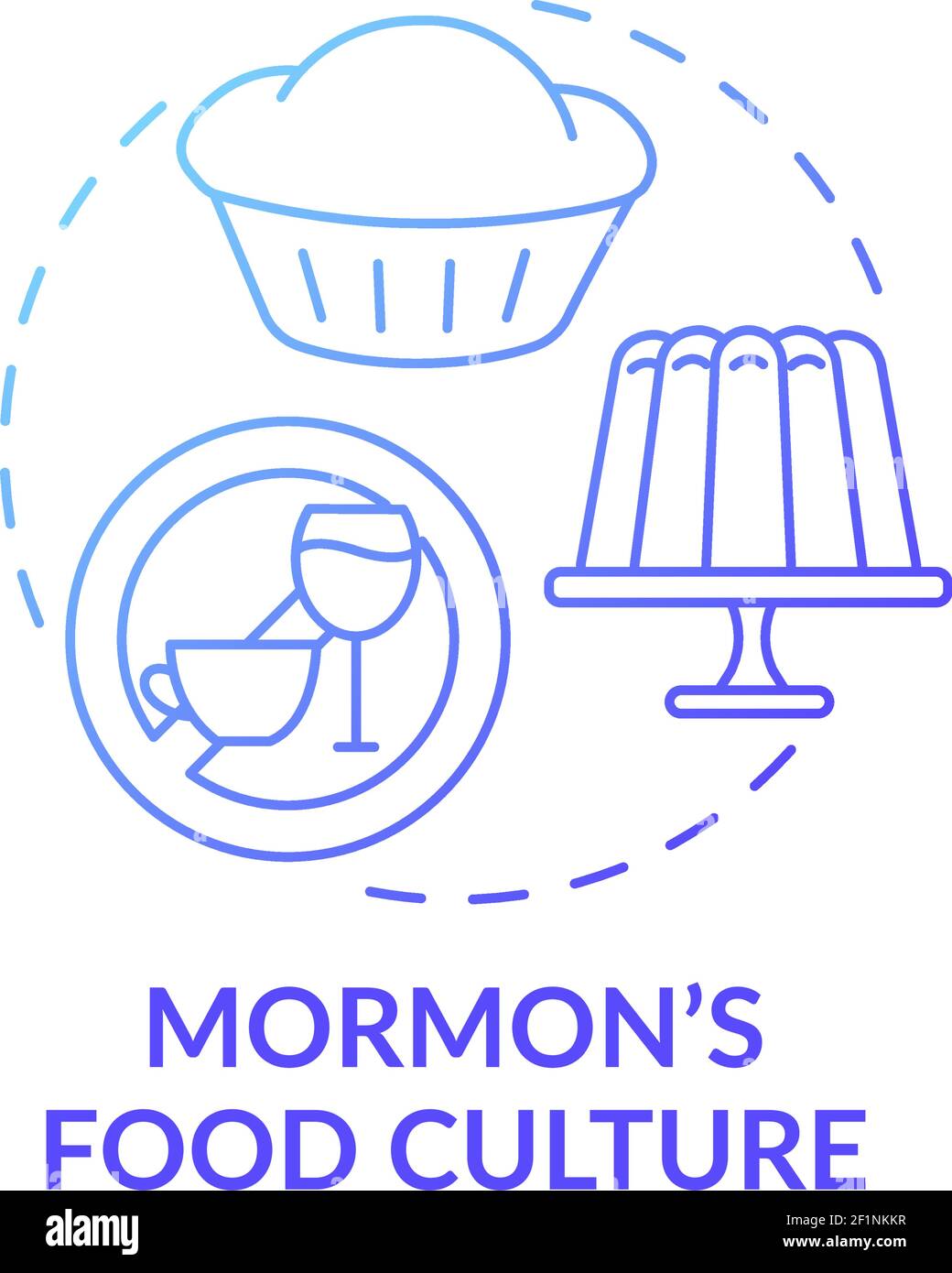 Mormon food culture blue gradient concept icon Stock Vector Image & Art ...