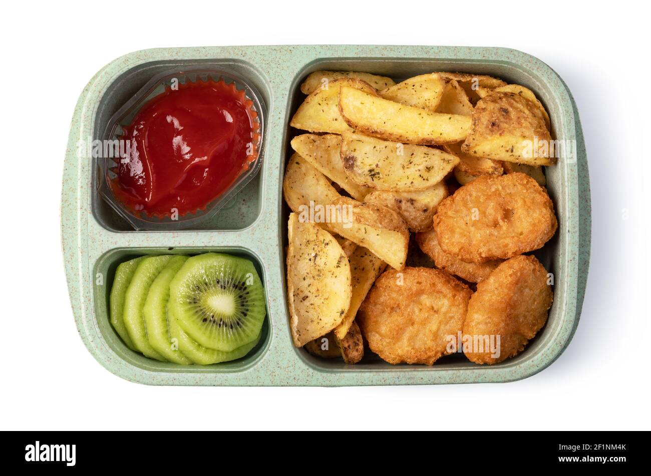 Lunch box with delicious food on a white background Stock Photo - Alamy
