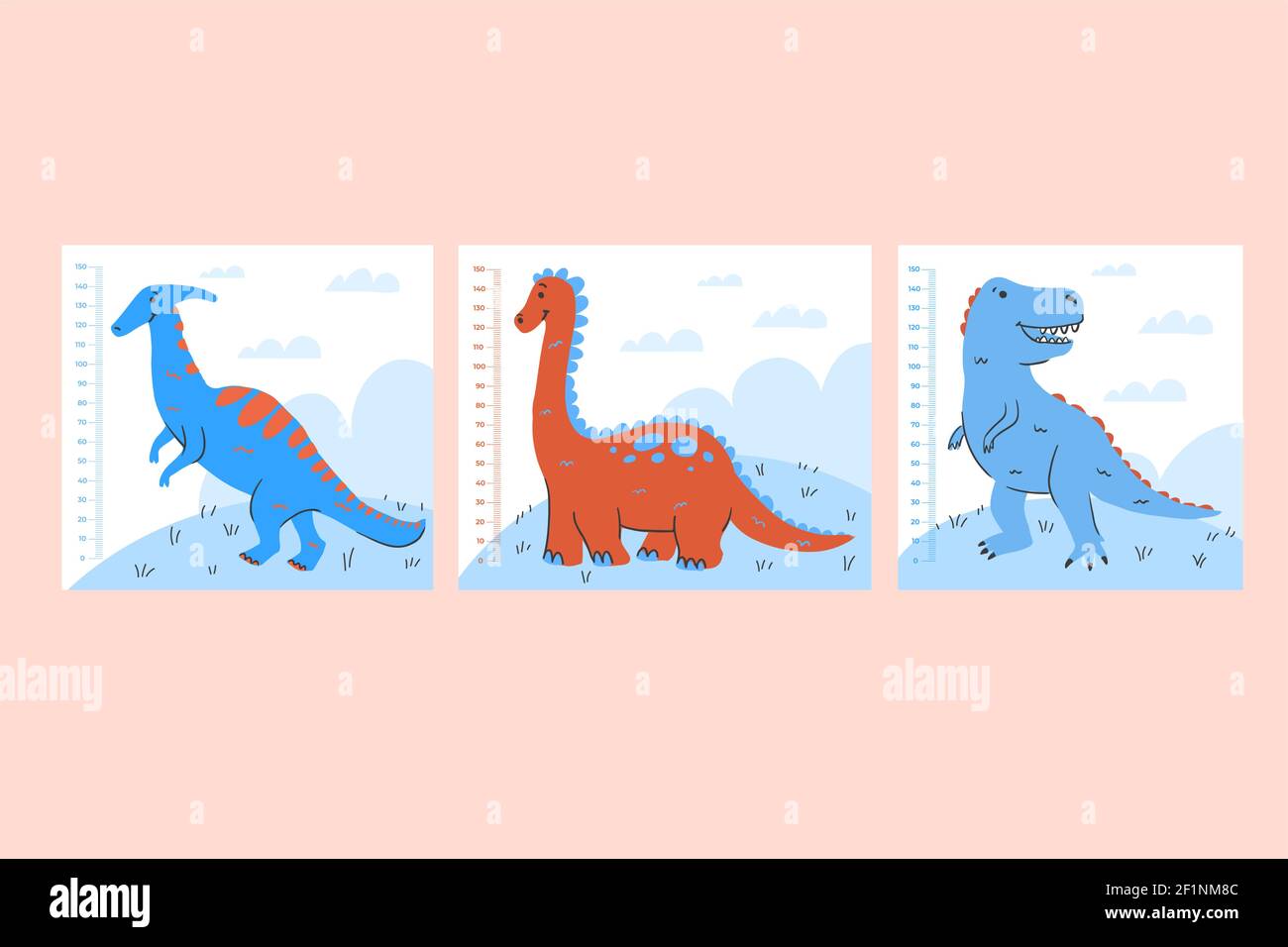 Hand drawn height meters set illustrated Vector illustration Stock ...