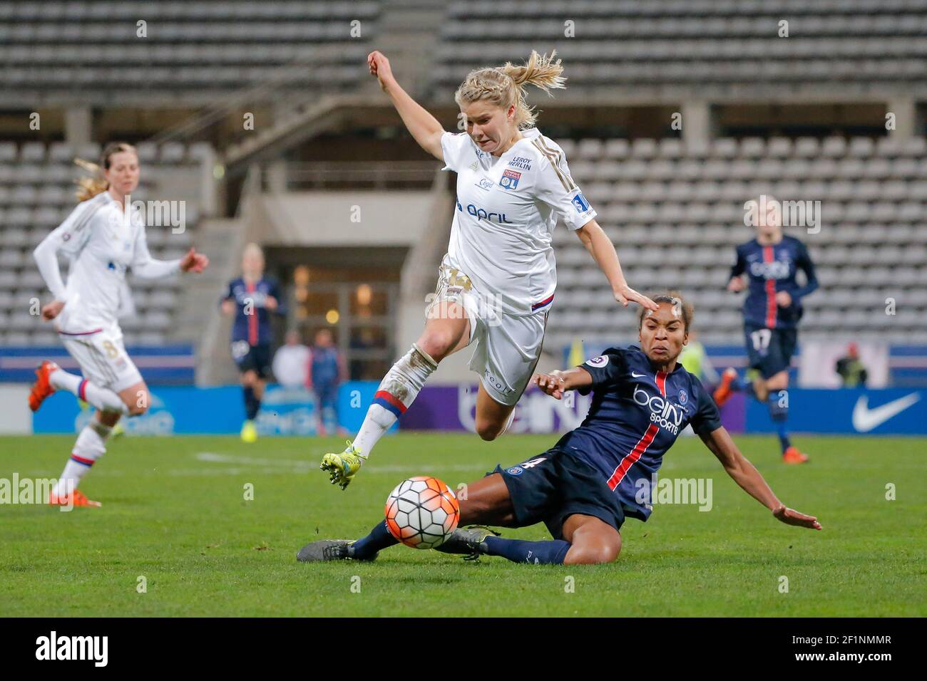 Ada Hegerberg (Olympique Lyonnais), Georges Laura (PSG women) during ...