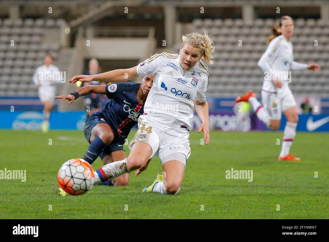Ada Hegerberg (Olympique Lyonnais), Georges Laura (PSG women) during ...