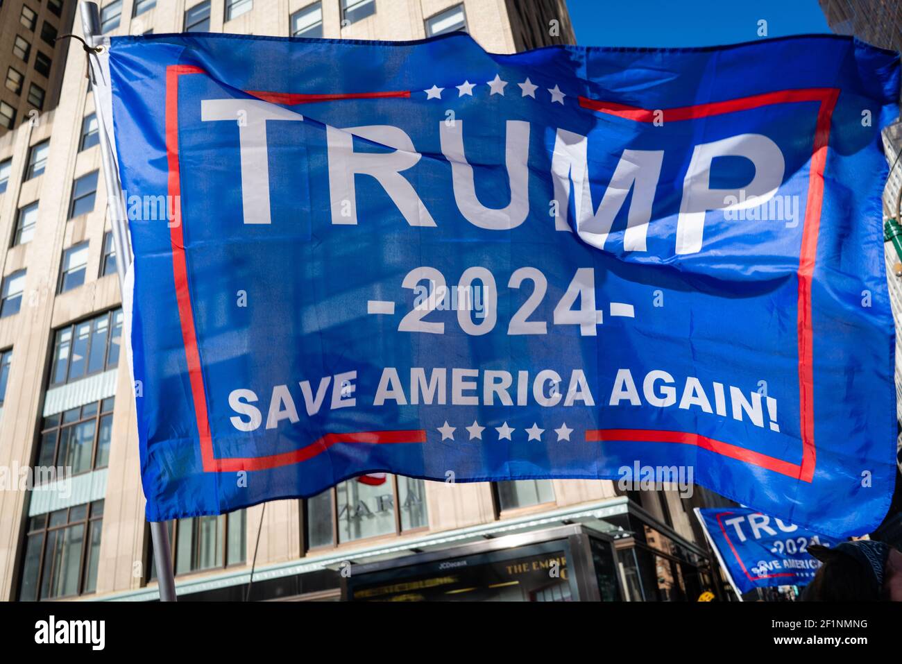 NEW YORK, UNITED STATES - Mar 06, 2021: Trump supporters march in New ...