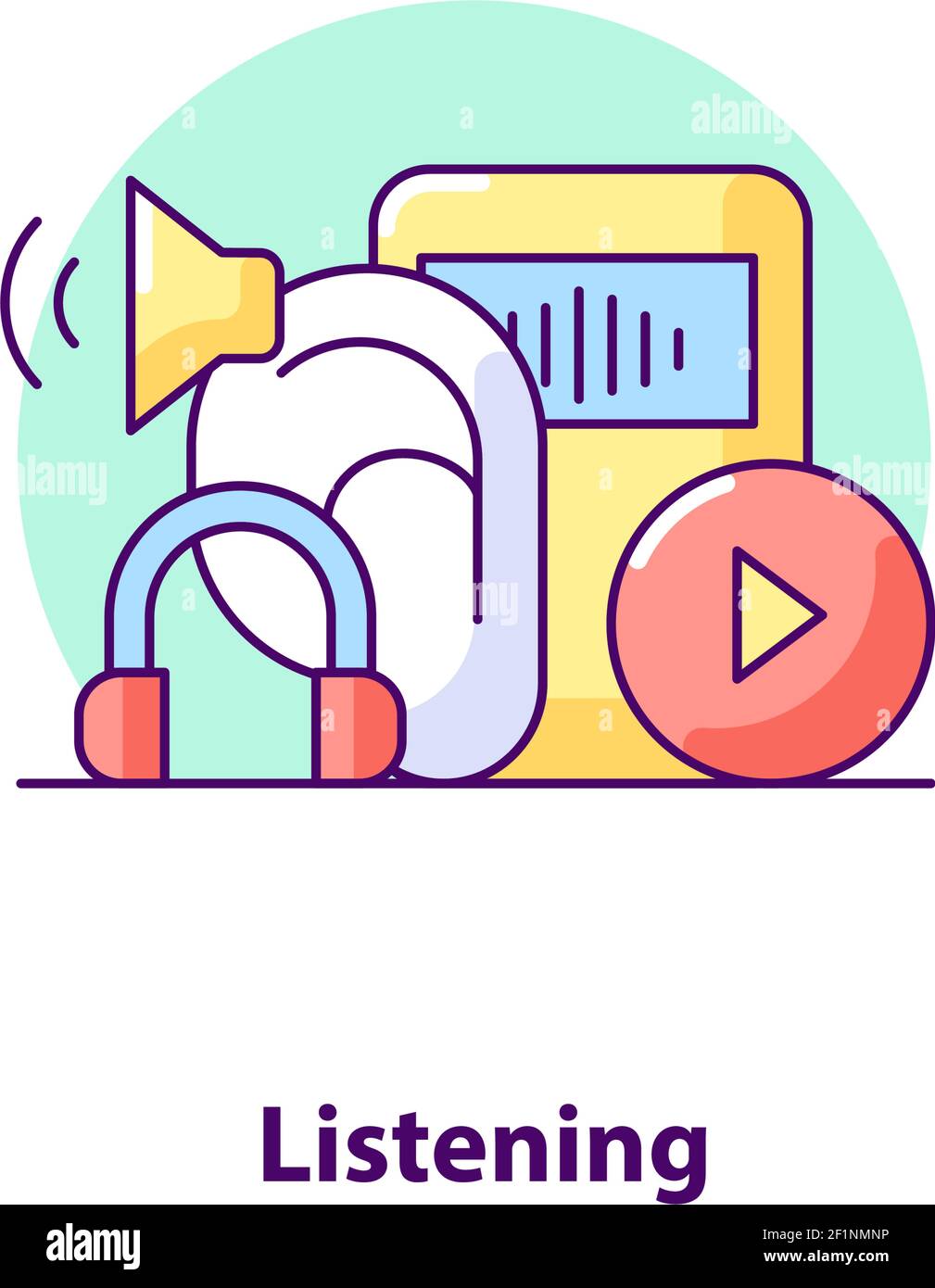 Listening creative UI concept icon Stock Vector Image & Art - Alamy