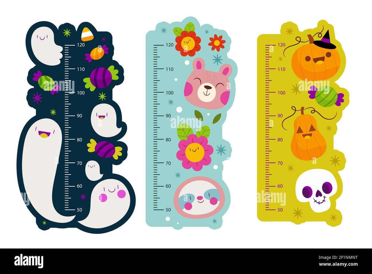 Hand drawn height meters set illustrated Vector illustration Stock ...