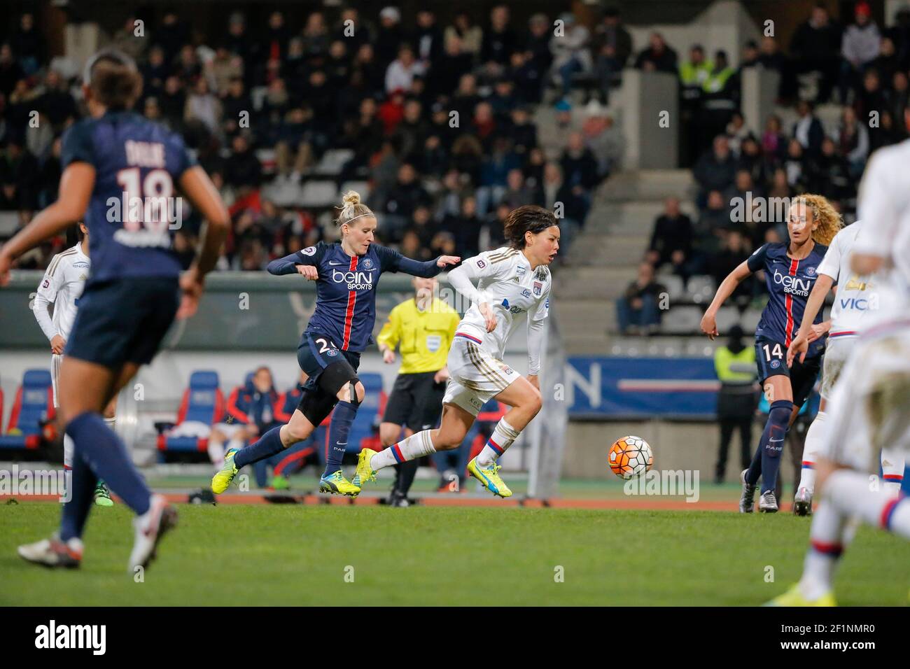 Saki Kumagai (Olympique Lyonnais), Mittag Anja (PSG women) during the Women's French ...