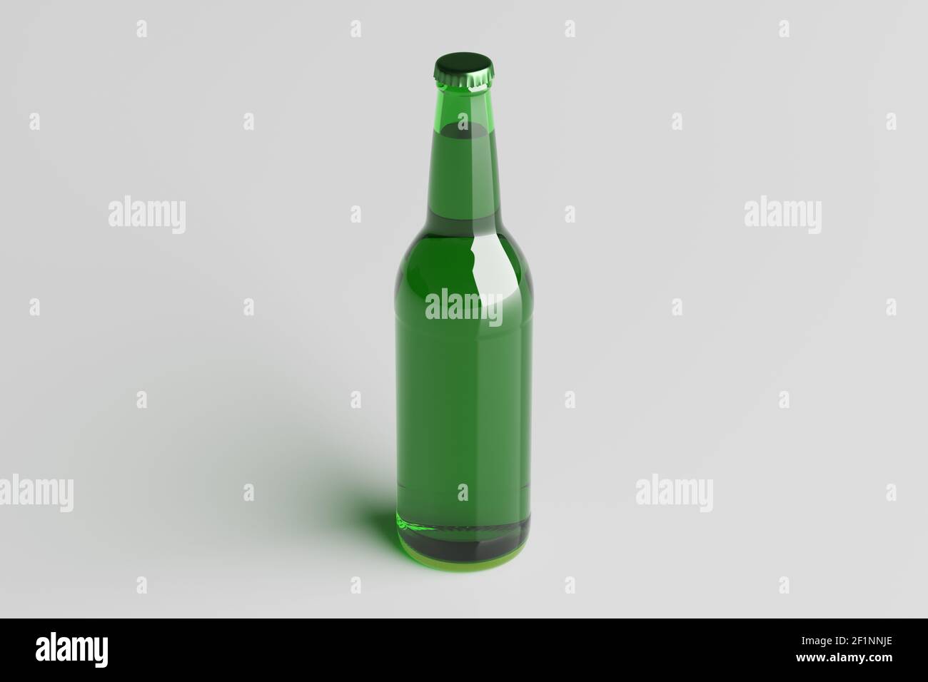Beer bottle 500ml mock up on white background. Side view Stock Photo ...