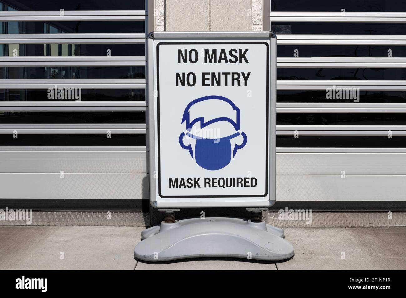Indianapolis - Circa March 2021: No Mask No Entry Mask Required sign in ...