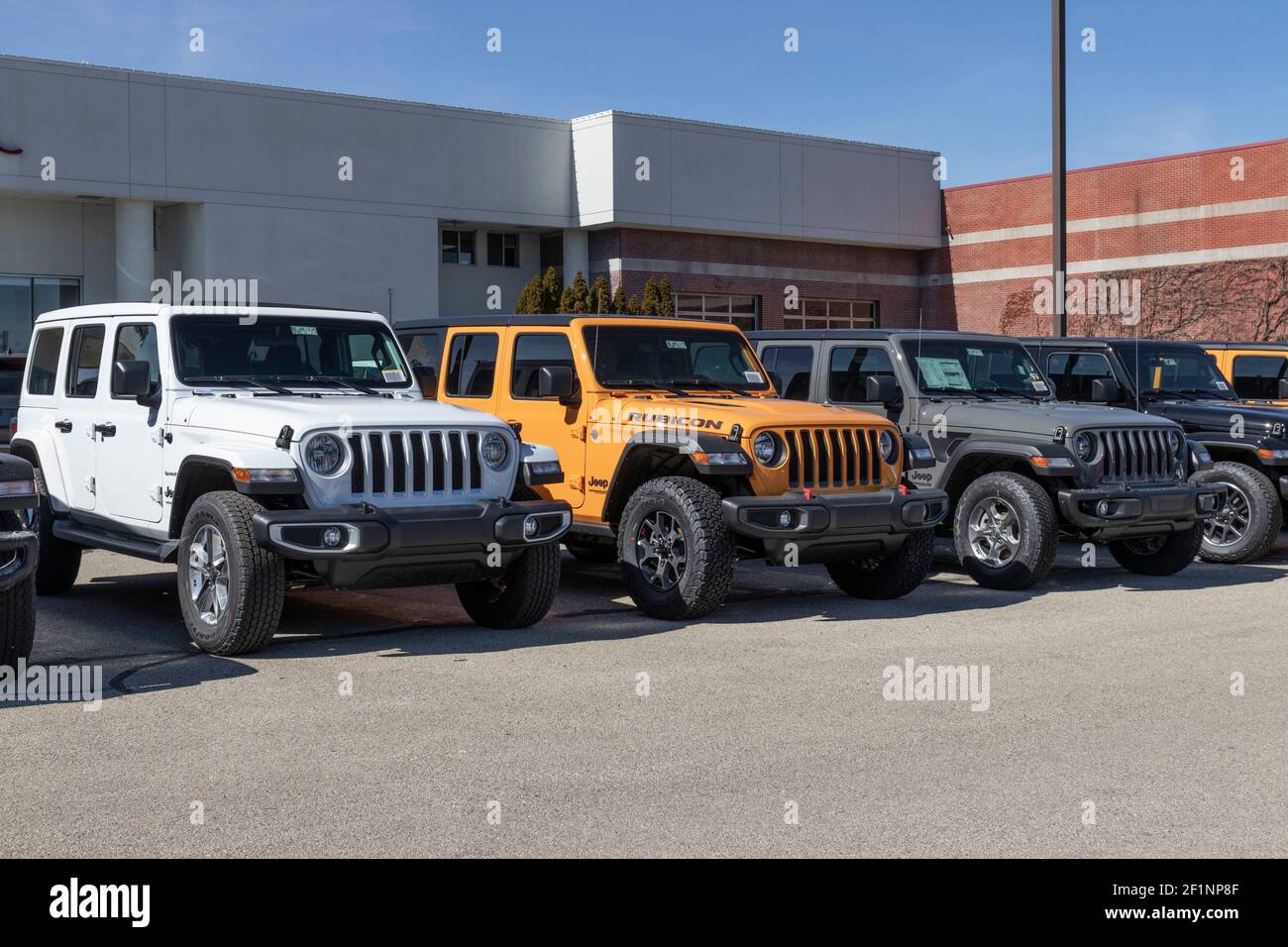 Indianapolis - Circa March 2021: Jeep Wrangler display at a Chrysler ...