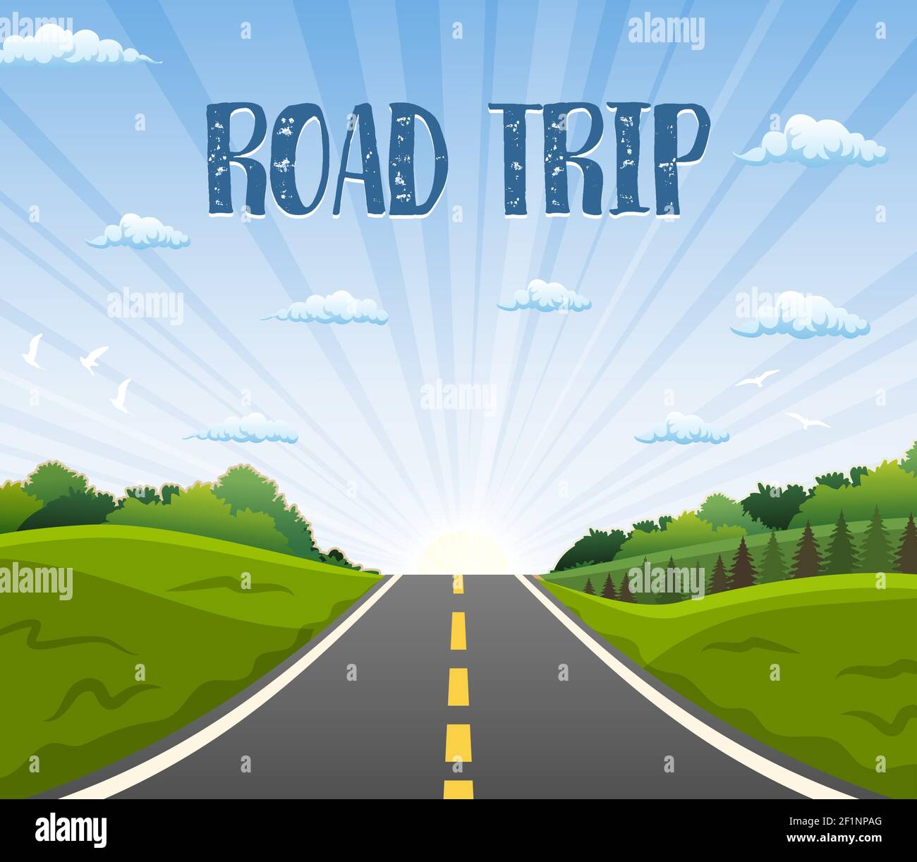 highway drive with beautiful landscape Stock Vector Image & Art - Alamy