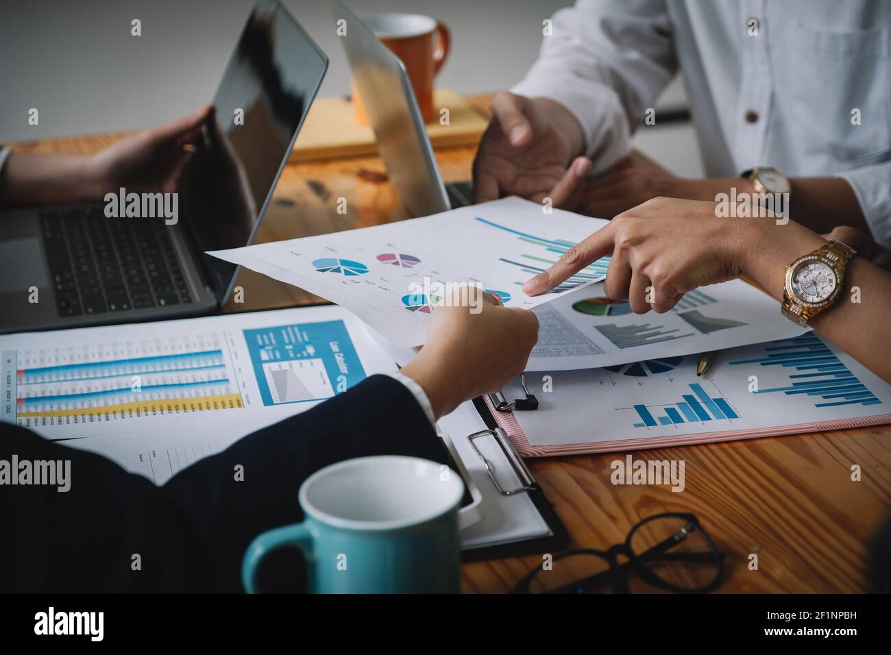 Shot of Business team working new startup project and discussing the ...