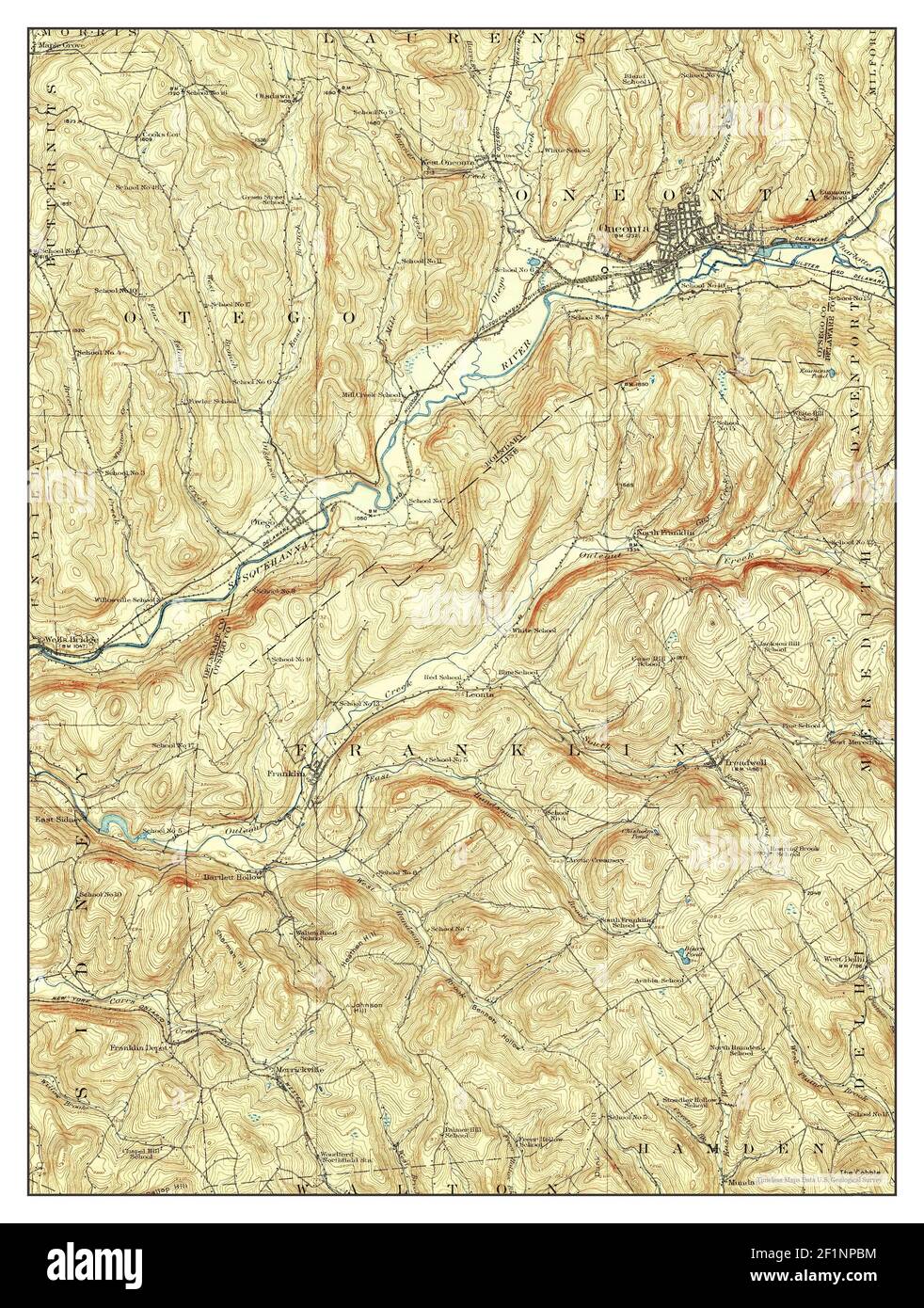 Map of oneonta new york hi-res stock photography and images - Alamy