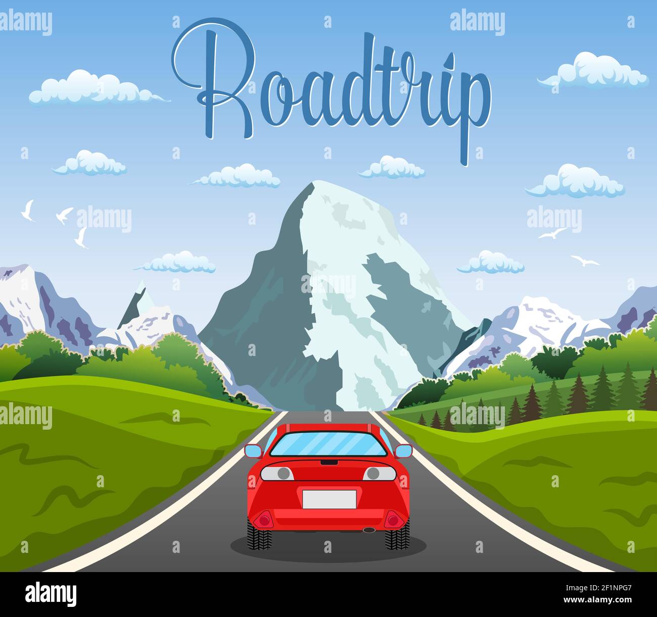 Road trip drive back Stock Vector Images - Alamy
