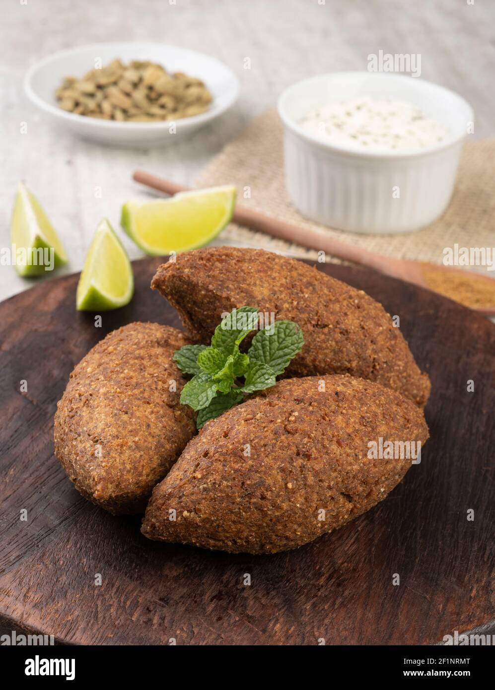 Traditional arabic fried kibbeh. Typical brazilian snack Stock Photo ...