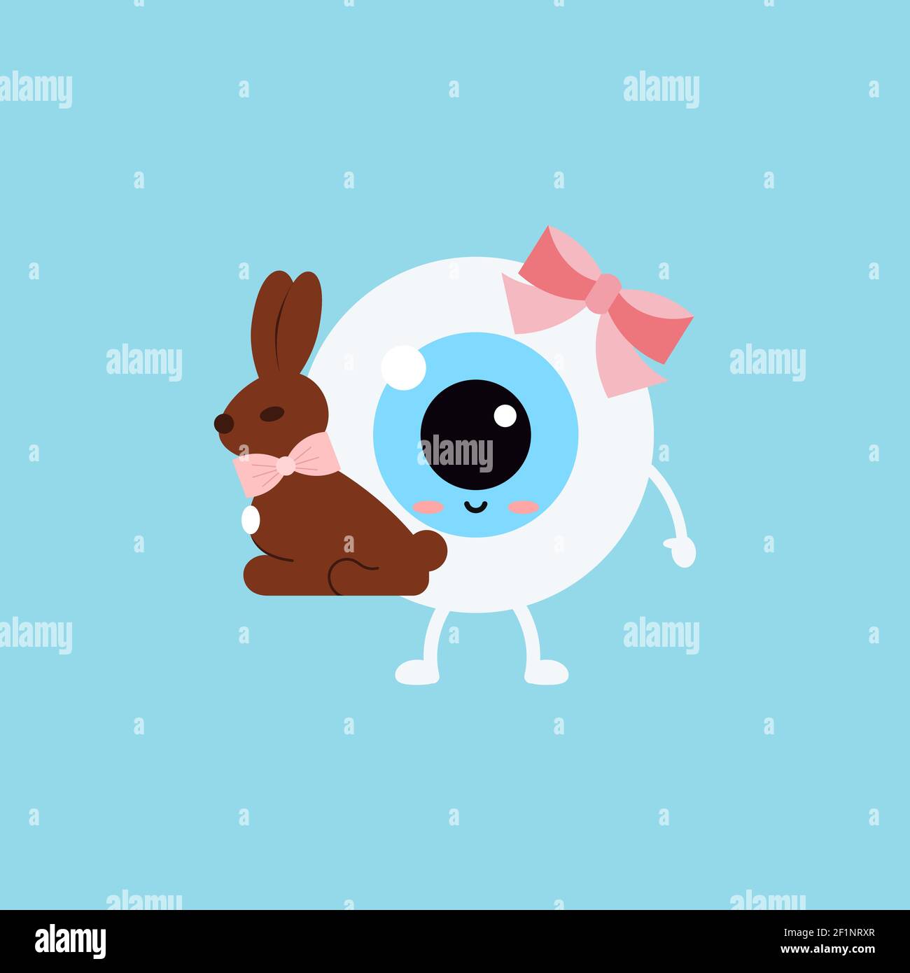 Easter cute eye ball with chocolate bunny rabbit Stock Vector Image ...
