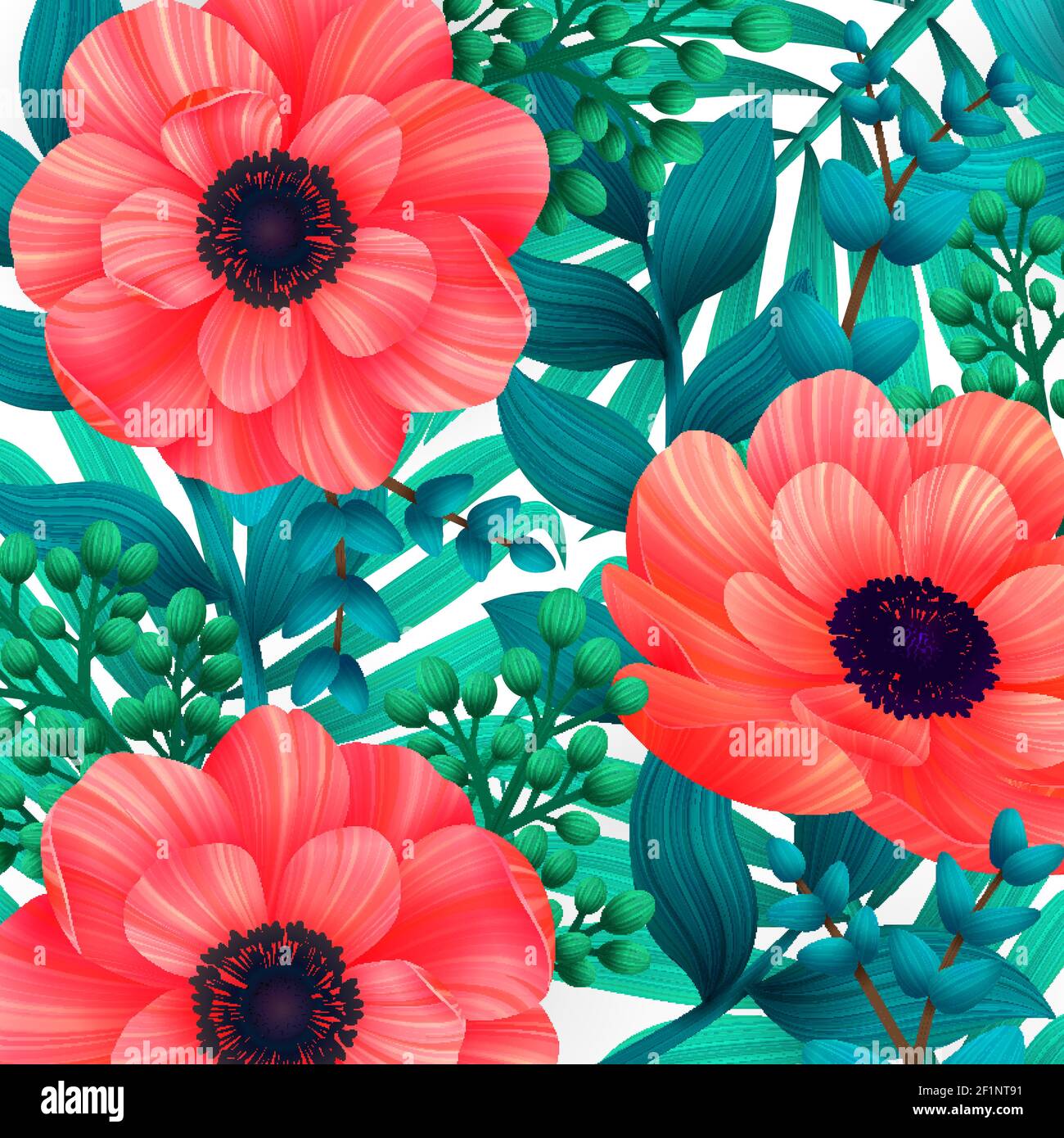 Coral Flowers Background