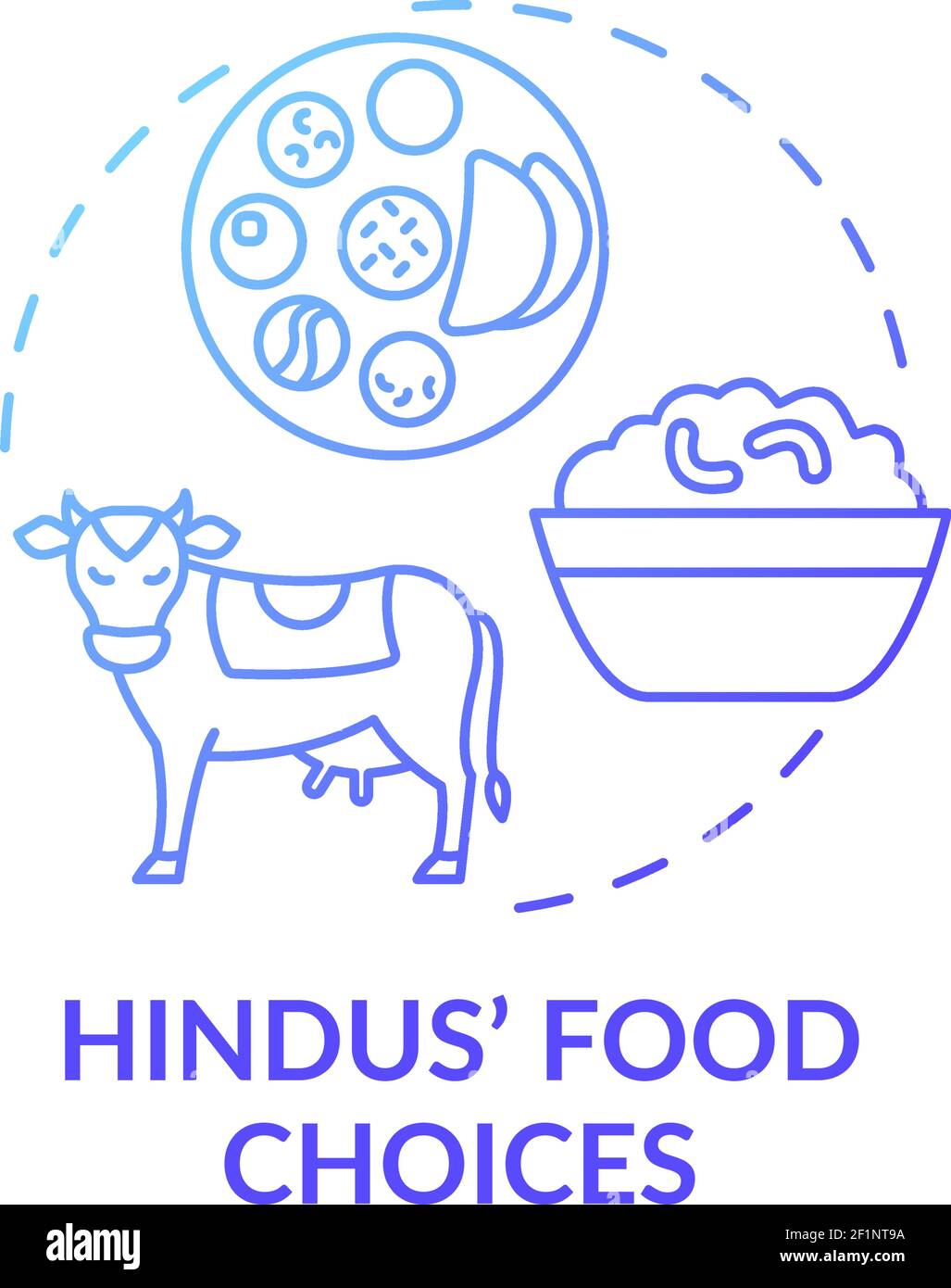 Hindu food choice blue gradient concept icon Stock Vector Image & Art ...
